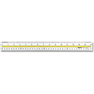 Westcott Acrylic Data Highlight Reading Ruler With Tinted Guide, 15" Clear