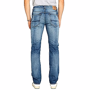 Buffalo David Bitton Men's Relaxed Straight Driven Jeans, Authentic and Sanded Indigo, 36W x 32L