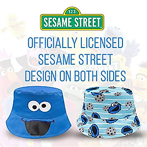 Cookie Monster Kids Sun Hat, Toddler Bucket Hat for Boys & Girls, 2-5T