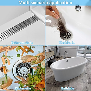 4.72in*13ft Widen Disposable Shower Drain Hair Catcher, Cutable Shower Drain Hair Catcher That Can be Cut to Fit Any Size, Easily Covering Round, Square, and Rectangular Floor Drains. (1, 4.72in*13ft)