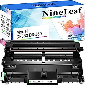 NineLeaf Compatible Drum Unit Replacement for Brother DR360 DR 360 DR-360 DCP-7040 DCP-7030 MFC-7840W MFC-7340 MFC-7440N HL-2140 HL-2170W HL-2150N Printer (Black,1 Pack)