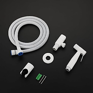 Wall Mounted Toilet Hand Shower, White Toilet Hand Shower Kit, Toilet Hand Shower, Handheld Bidet Sprayer for Toilet, Bidet Flush Toilet Spray Booster, White A