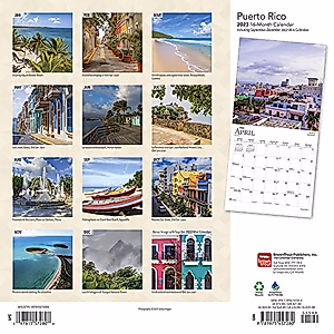 Puerto Rico | 2023 12 x 24 Inch Monthly Square Wall Calendar | BrownTrout | Travel Scenic Caribbean
