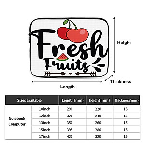 Feesh Fruits 13 inch Portable Laptop Sleeve Compatible with MacBook Air Notebook Computer Case for Men Women College School Students