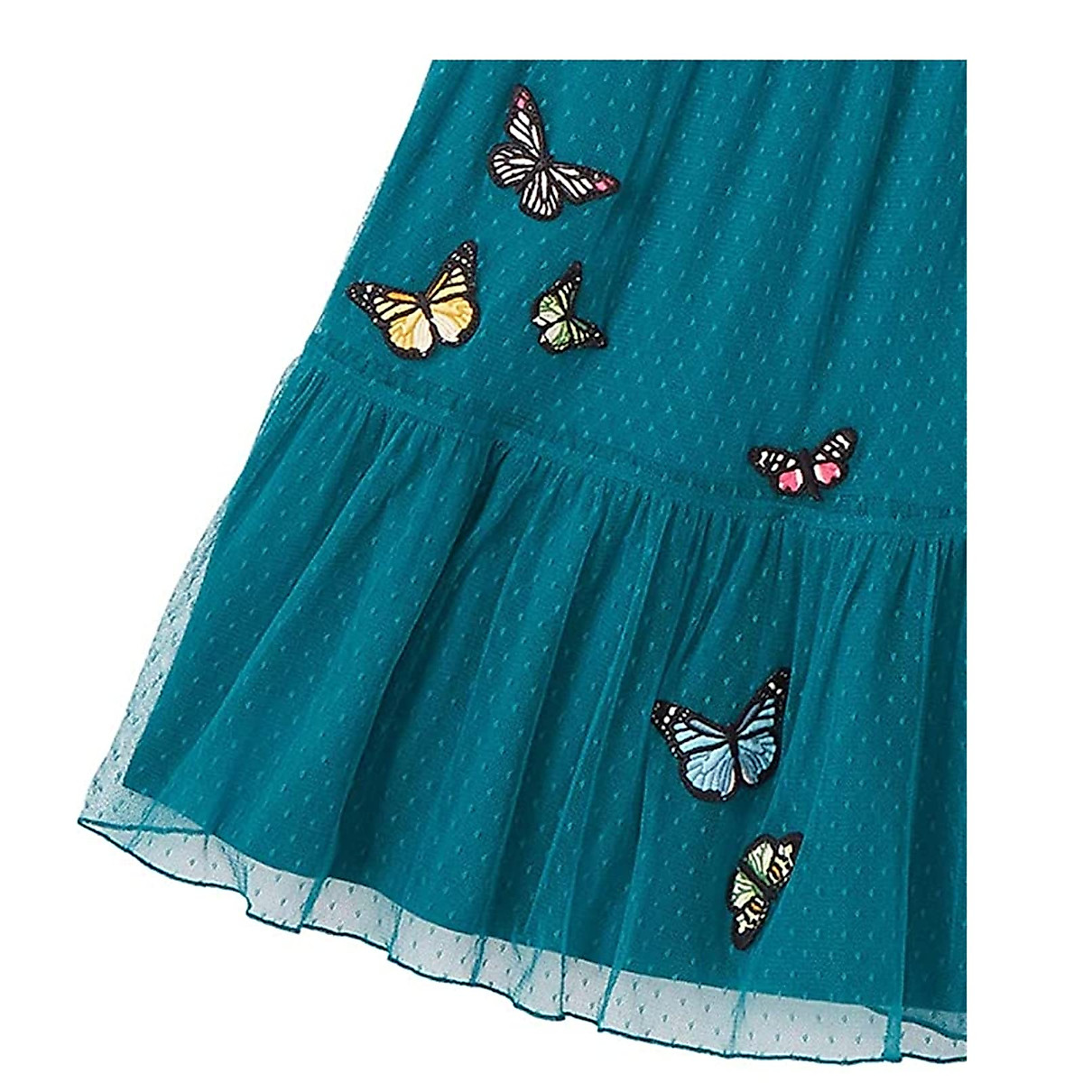 Toddler Girl Tulle Dress Summer Short Sleeve Casual Cotton Green Butterfly Party Dress 2T