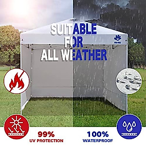 Fanpat Instant Canopy Tent Sidewalls for 10x10 Pop Up Canopy Waterproof,99% UV Protection，3 Piece Sidewalls, White(3PCS Sidewall Only, Canopy Tent NOT Included)