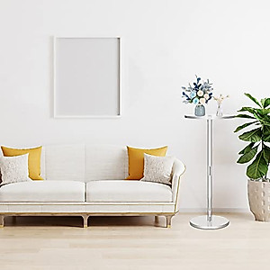Chunful Drink Side Table Small Acrylic Drink Table Clear Living Room Tables Round Coffee Table End Tables for Small Spaces Balcony Bedroom, Easy Assembly