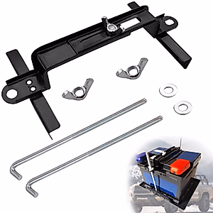 Adjustable Battery Hold Down, Battery Hold Down Bracket, Universal Battery Crossbar with L Bolt, Car Crossbar Battery Fixing Holder, Battery Tie Down Kit for Car SUV (Bolt Length 27cm/10.63inches)