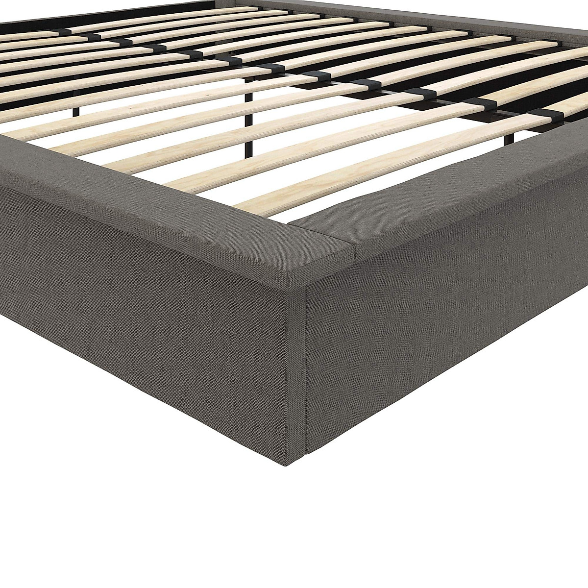 DHP Maven Upholstered Platform Bed with 11 Inch Height for Raised Mattress Support, No Box Spring Needed, King, Gray Linen