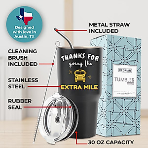 School Bus Driver Tumbler 30oz, Thoughtful and Unique Appreciation Gifts for Men, Bus Monitor Coffee Cup Thank You Presents for Him, Ideal Present Picks for Birthday, Retirement, Christmas, Gift Ready