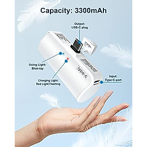 PINBOL Power Bank Battery Pack for Oculus Quest and Quest 2, Portable and Fast Charging Extended Battery, Lightweight Battery Pack for Extra Play Time, 3300mAh