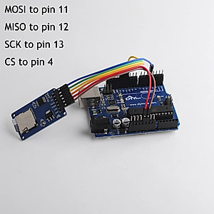 Geekstory 5 PCS Micro SD Card Module Mini TF Card Adapter with Memory Storage Breakout Board SPI Interface Driver + 40 PCS Female to Male Dupont Cable Line for Arduino Raspberry Pi