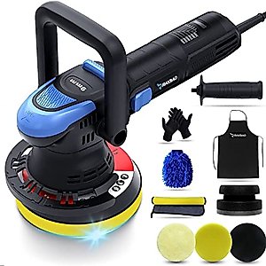 RAYBAO Polisher Novice Friendly, 6inch Car Buffer Polisher 6 Speeds & 2000-6400OPM Dual Action Orbital Polisher More Secure for Car Detailing, Random Polisher Kit for Car Polishing Waxing