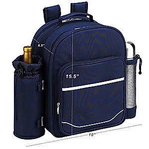 Picnic at Ascot Original Equipped 2 Person Picnic Backpack with Coffee Service, Cooler & Insulated Wine Holder - Designed & Assembled in the USA