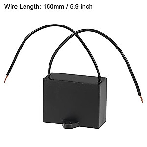 uxcell Ceiling Fan Capacitor CBB61 35uF 250V AC 2 Wires Metallized Polypropylene Film Capacitor 58x45x26mm for Electric Fan Pump Motor Generator 2Pcs