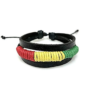 Exotic & Trendy Jewelry, Books and More Rasta Bracelet Cowry Shell Bracelet Cowrie Shell Bracelet Leather Bracelet (Rasta)