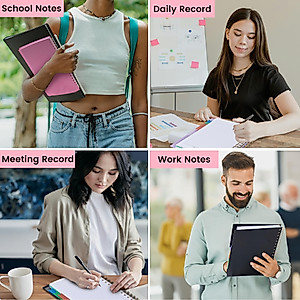 CAGIE 5 Subject Notebook College Ruled with Removable Tabs, Lined Spiral Journals Notebook for Women Men Writing, Notebooks for Work Note Taking School Supplies, A5 - Pink