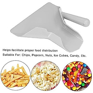 Multi-Purpose Gray Dessert Scoop – French Fry Chip & Ice Candy Bagger for Snacks & Desserts – Commercial Grade with Right Handle for Popcorn – Versatile Kitchen Tool