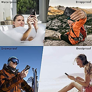 Lanhiem Pixel 4a Case, IP68 Waterproof Dustproof Shockproof Case [NOT Fit 5G Version] with Built-in Screen Protector, Full Body Underwater Protective Cover for Google Pixel 4a (4G Only), Black/Clear