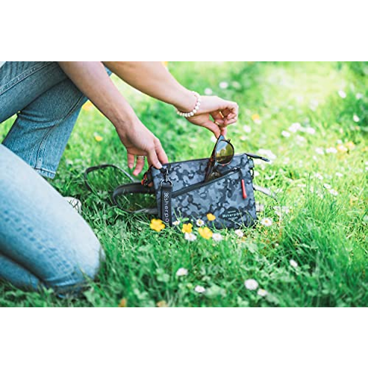 Sherpani Zoom, Small Crossbody Purse, Nylon Crossbody Bag, Lightweight Cross Body Bag, Sleek Dual Pouch, Purses for Women, RFID Protection (Dream Camo)