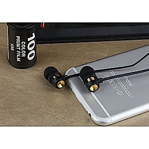 Wired Earbuds Headphones with Microphone 2 Pack Ear Buds Earphones Volume Control (Black Gold)