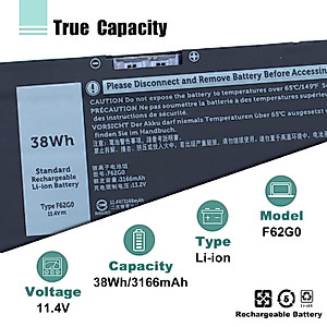 BOWEIRUI F62G0 Battery Compatible with DELL Inspiron 13 7000 Inspiron 13 5370 7370 7373 7380 7386 Series Laptop