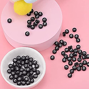 700 Pieces Mixed Color Acrylic Number Beads 0-9Colorful Number Beads for DIY Jewelry Making Bracelets Necklaces Key Chains Handmade Gift 4mm X7mm(A568)