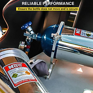 Bzsunway 7” Nitrous Oxide Nos Billet Aluminum Single Bottle Holder Bracket for 10-15 pound nitrous bottle Replace for PCE150.1001