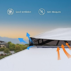 Fancihabor 10' X 13' Patio Gazebo, Outdoor Gazebo Canopy with Mosquito Netting and Curtains, Double-Roof Soft Top Gazebo Canopy for Patio, Deck, Backyard, Garden, Lawns (Grey)