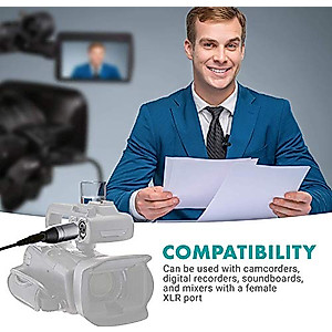 Movo F-XLR 3.5mm to XLR Microphone Adapter - 3.5mm Female TRS to XLR Male Connector for Camcorders, Recorders, Mixers