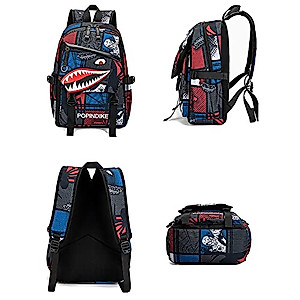 Hymfgdg Shark Backpacks for Teen Laptop Backpack for School Waterproof Travel Backpack with Adjustable Strap (16Inches)