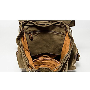 Jonon Vintage Canvas Backpack for MenLeather Rucksack Knapsack 17 inch Laptop Tote (Green)