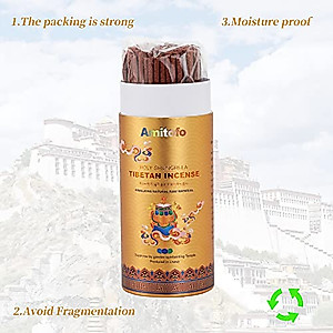 Tibetan Incense Sticks - Tibet Natural Meditation Healing Incense (160 Sticks) 300-year-old Buddhist Incense Secret Recipe - Blessed by Monk Used for Prayer Ceremony,Attracts Wealth