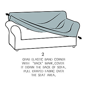 1 Piece-Love Seat/2 Seater Sofa Slipcover Polyester Spandex Jacquard Fabric Stretchable Home Motel Resort Rentals and Commercial use, Fits Back of Furniture from 57 to 70 inch Wide, Coffee Color