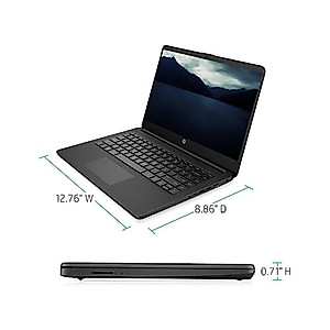 HP 2023 Newest Upgraded Laptops for College Student & Business, 14'' HD Computer, Intel Celeron N4120 Quad-Core, 8GB RAM, 128GB(64GB SSD+64GB Card) Fast Charge, Windows 11, Black (14-dq0051dx)