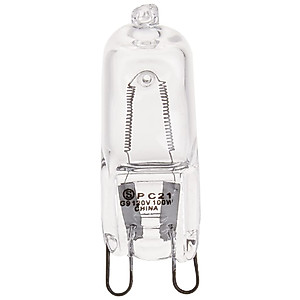 Satco S4642 100 Watt 1700 Lumens T4 Halogen G9 Double Loop Base 120 Volt Clear Light Bulb, Dimmable