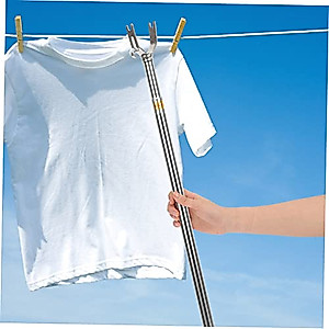 clothes rail closet pole mahl stick laundry grabber tight reach shepard hook stick clothes reaching clothesline prop hooks closet reacher pole clothing Stainless steel fork