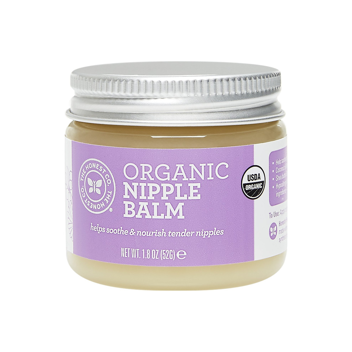 The Honest Company Organic Nipple Balm | USDA Certified Organic | Hypoallergenic | Paraben Free | Shea Butter & Tamanu Oils | Safe for Nursing Moms | 1.8 Ounces