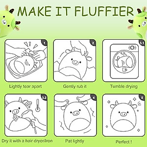 Gudisi Avocado Cow Plush Toy Pillow Cute Stuffed Animal Soft Plushie Doll Gift for Kids Boys Girls Green 8 inch