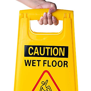 Simpli-Magic Wet Floor Caution Signs, Premium, Yellow, 3 Pack