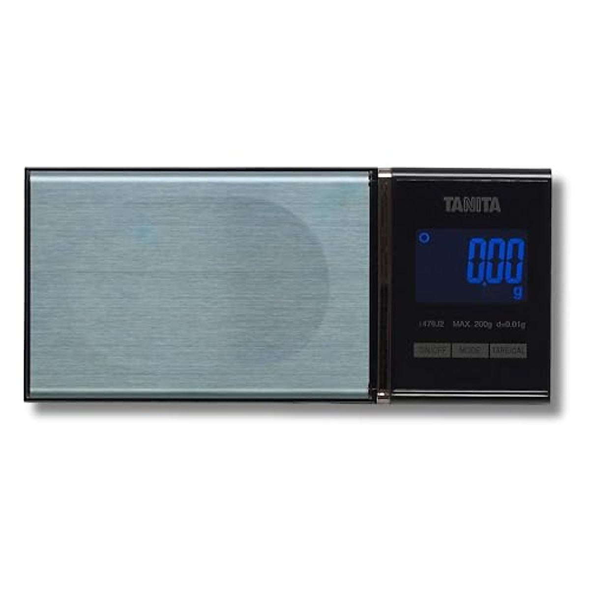 Tanita 1479J2 Mini Scale - Japan Technology Accurate Digital Pocket Scale for Jewelry - 200G Capacity - Blue Backlit Display - 6 Different Modes of Measurement: Gram, Oz, Carat, Troy Oz, Dwt, Grain