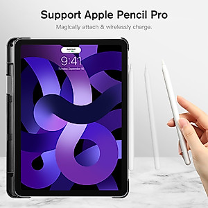 Fintie Case for iPad Air 11-inch M2 (2024), iPad Air 5th / 4th Generation (2022/2020) 10.9 Inch - SlimShell Hard Protective Back Cover with Pencil Holder, Composition Book