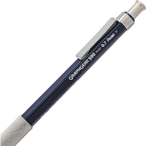 Pentel Mechanical Pencil GraphGear 500 Automatic Drafting Pencil - .7mm Lead Size - Includes 50 Lead & 4 Eraser Refills