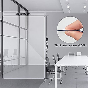 Clear Floor Mat for Office Chair - 48"×36" Plastic Chair Mat for Hardwood/Tile Floors, Multi-Purpose Non-Slip Computer & Desk Chair Mat, Heavy Duty Floor Protector for Rolling Chair Home Office -1.5mm