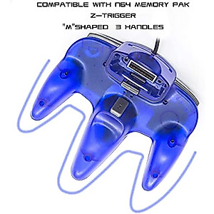N64 Controller, Wired N64 Games Gamepad for 64-bit System Console Video Game (Pack of 2)