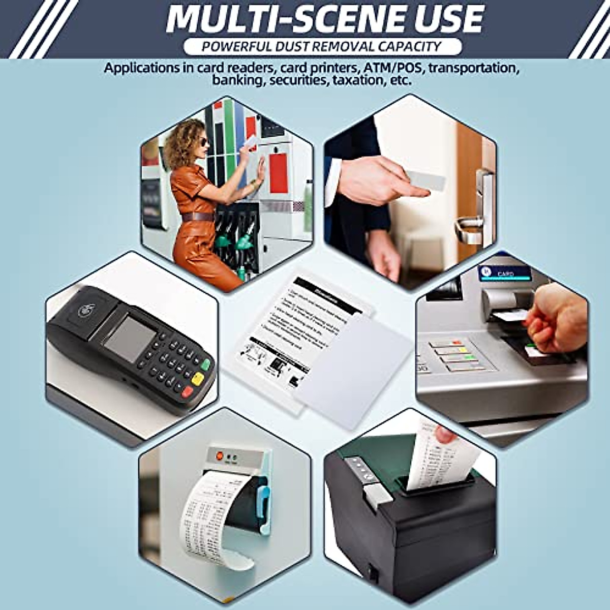 Zhi Yin CR80 Cleaning Cards, Dual Side Card Reader Cleaner, POS Swipe Terminal Cleaning Cards CK-CR80 (20pcs)