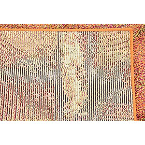Unique Loom Estrella Collection Rustic, Distressed, Modern, Abstract Area Rug, 5 ft x 8 ft, Orange/Black