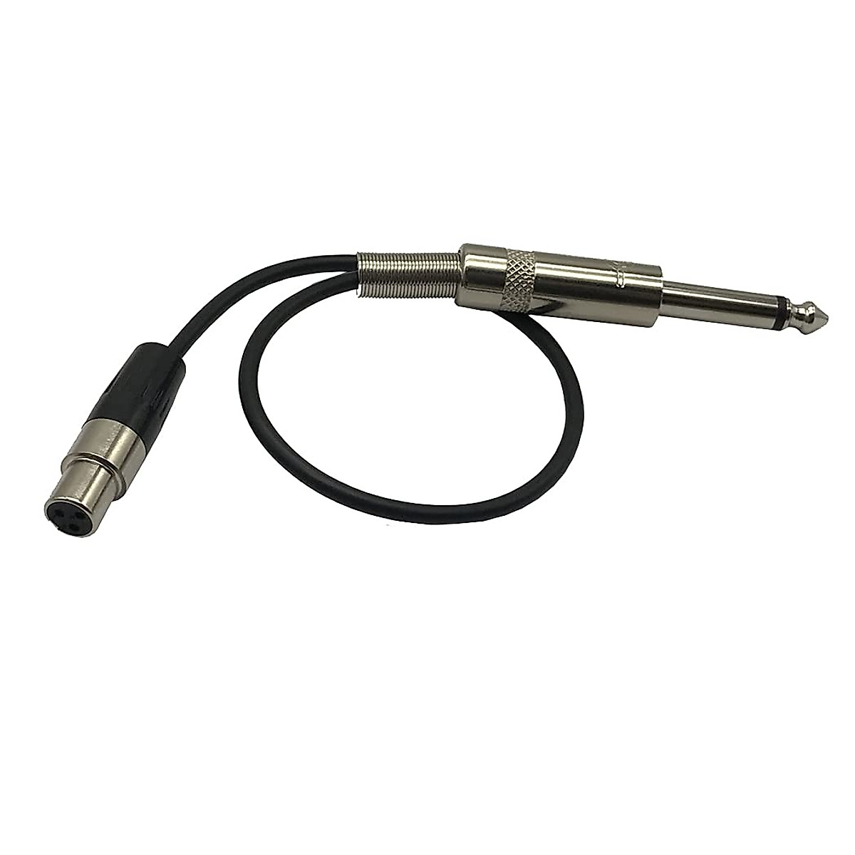 MMNNE 1FT 1/4" TS Male Plug to Mini XLR-Female 3-Pin Cable Connector, Straight Connectors (Black 1FT)