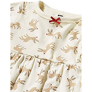 Hudson Baby Girl's Cotton Dresses, Reindeer, 3-6 Months