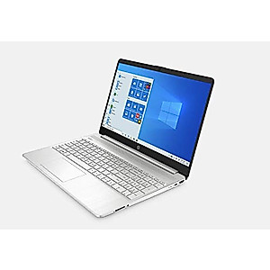 HP 2021 Laptop Computer 15.6" HD Screen, AMD Athlon 3050U 8GB RAM 128GB SSD HDMI Wi-Fi Webcam Silver Win 10 | School Essential Bundle: 1-Year Office 365, Wireless Mouse, Sleeve, VATTE HDMI Cable